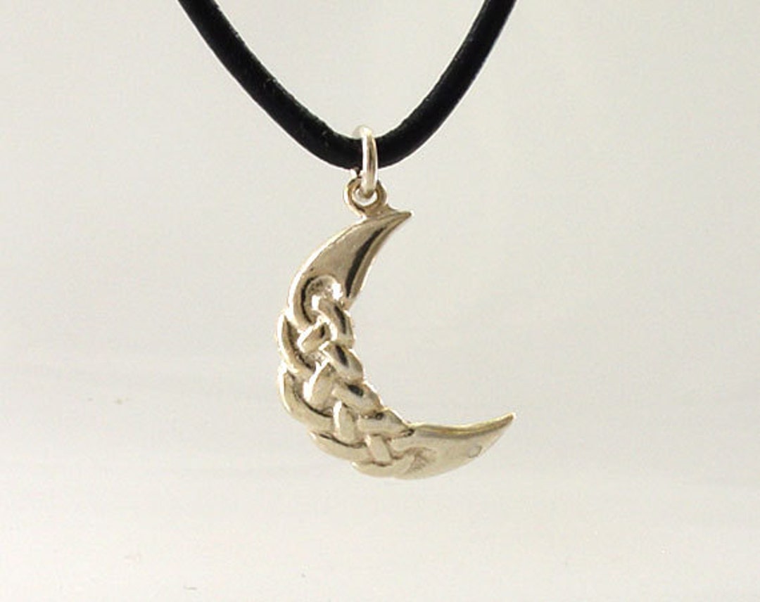 Crescent Moon Celtic Knotwork Sterling Silver Necklace - Etsy Crescent Moon Celtic Knotwork Sterling Silver Necklace - Etsy