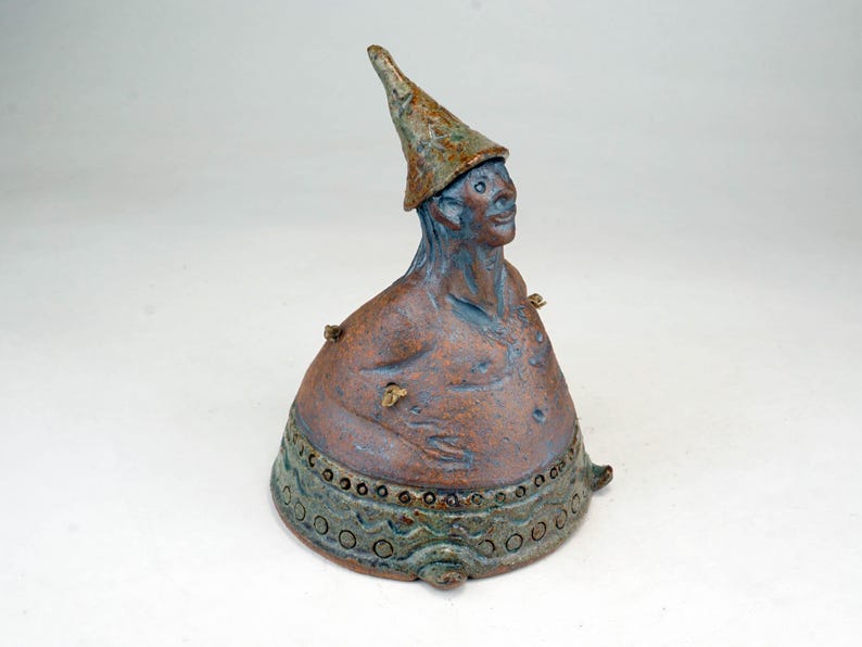 Wizard Magician Altar Temple Figurine Bell Sculpture Pagan Ritual ...
