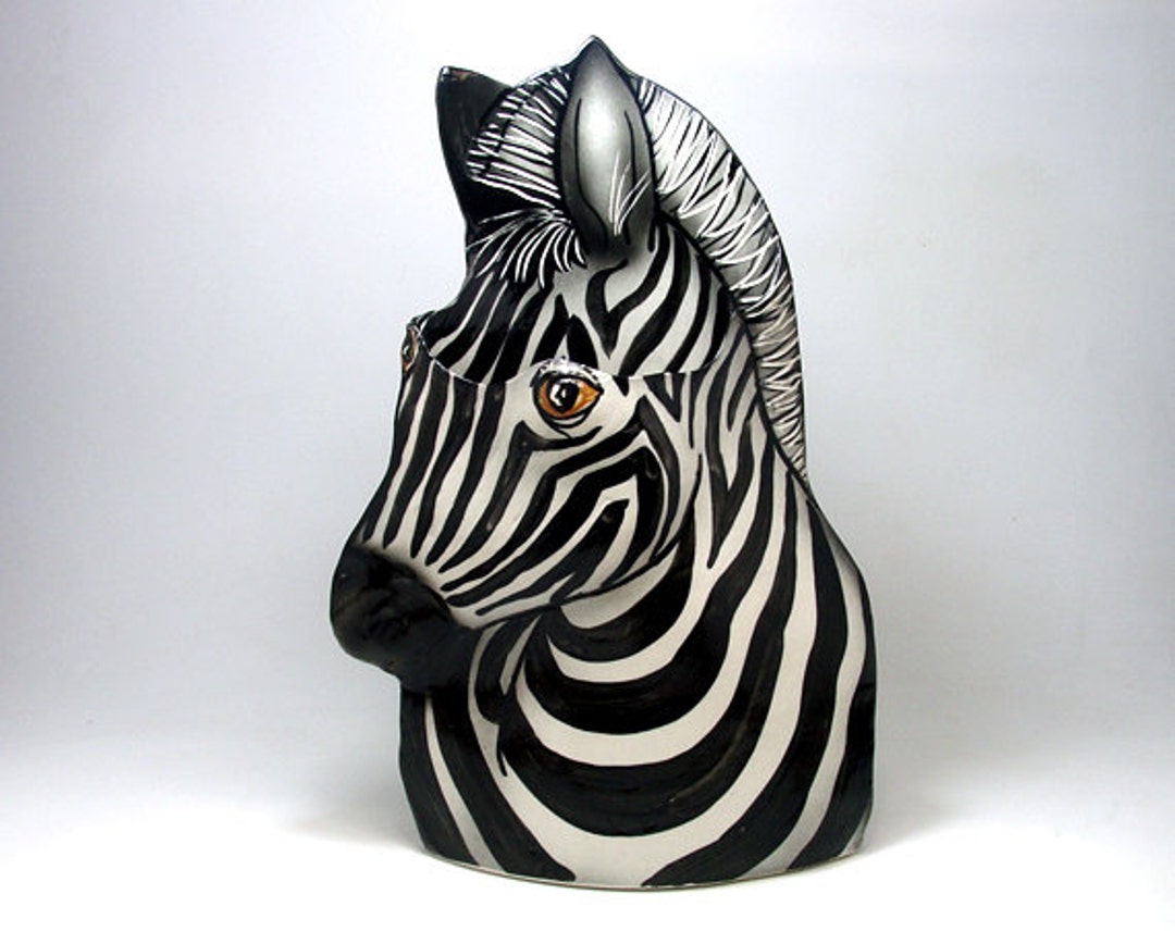 Porcelain Zebra Vase Decorative Sculpture Vessel - Etsy