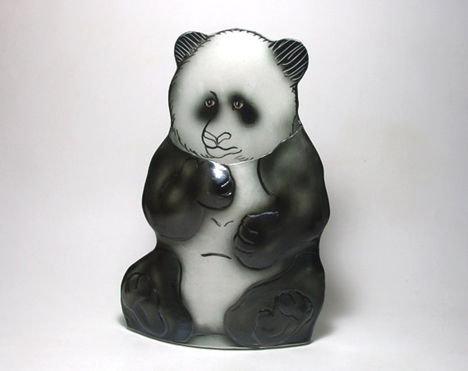 Porcelain Panda Bear Vase Decorative Sculpture Vessel - Etsy