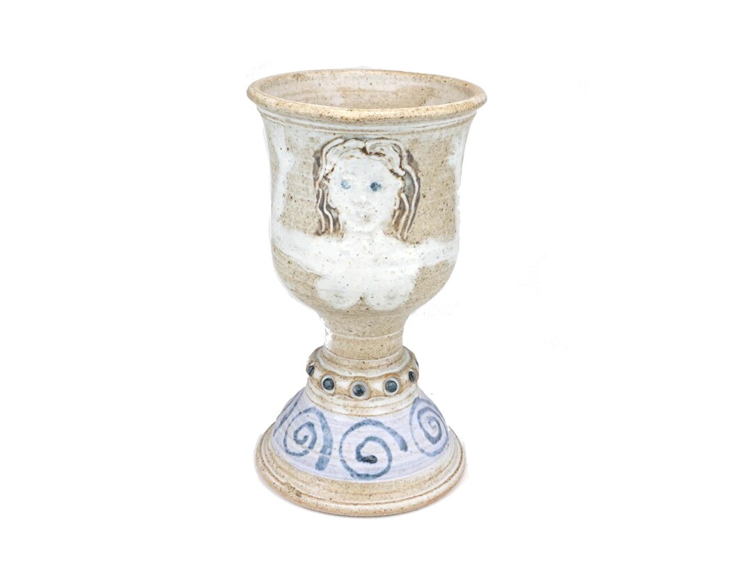 Wiccan Goddess Ritual Altar Chalice Horned God Herne Spiral Wine Goblet ...