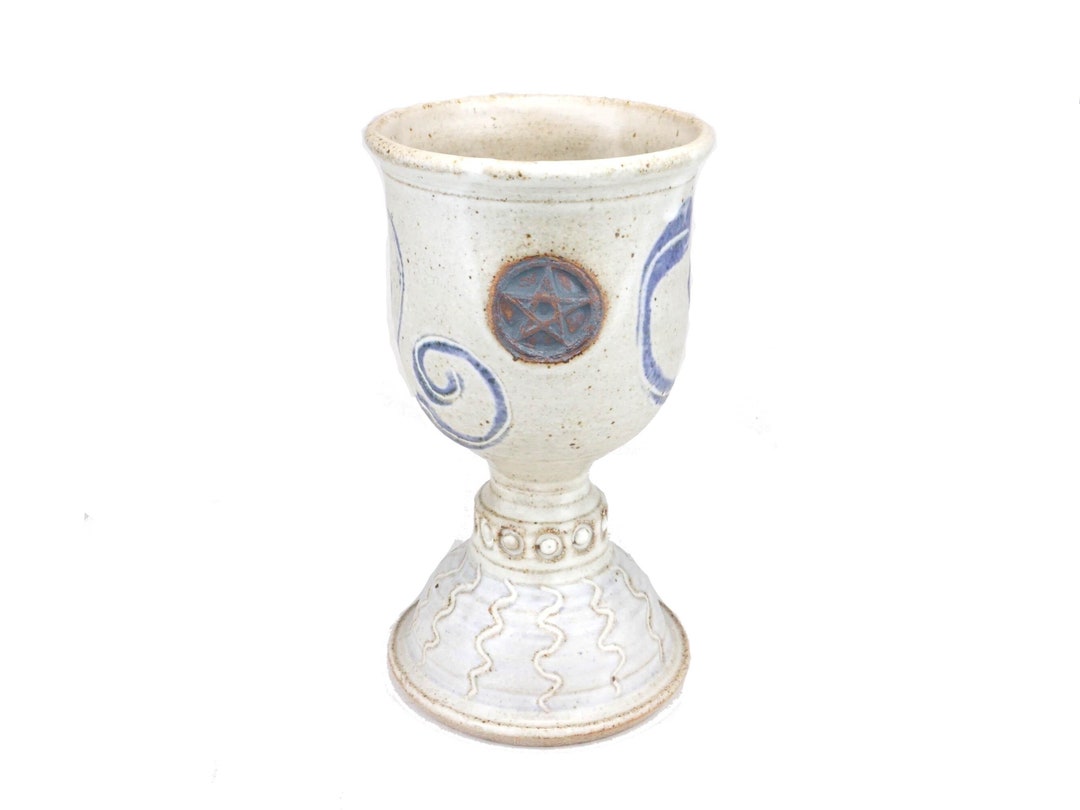 Ritual Altar Chalice Cernunnos Horned God Stoneware Pentacle Spirals ...