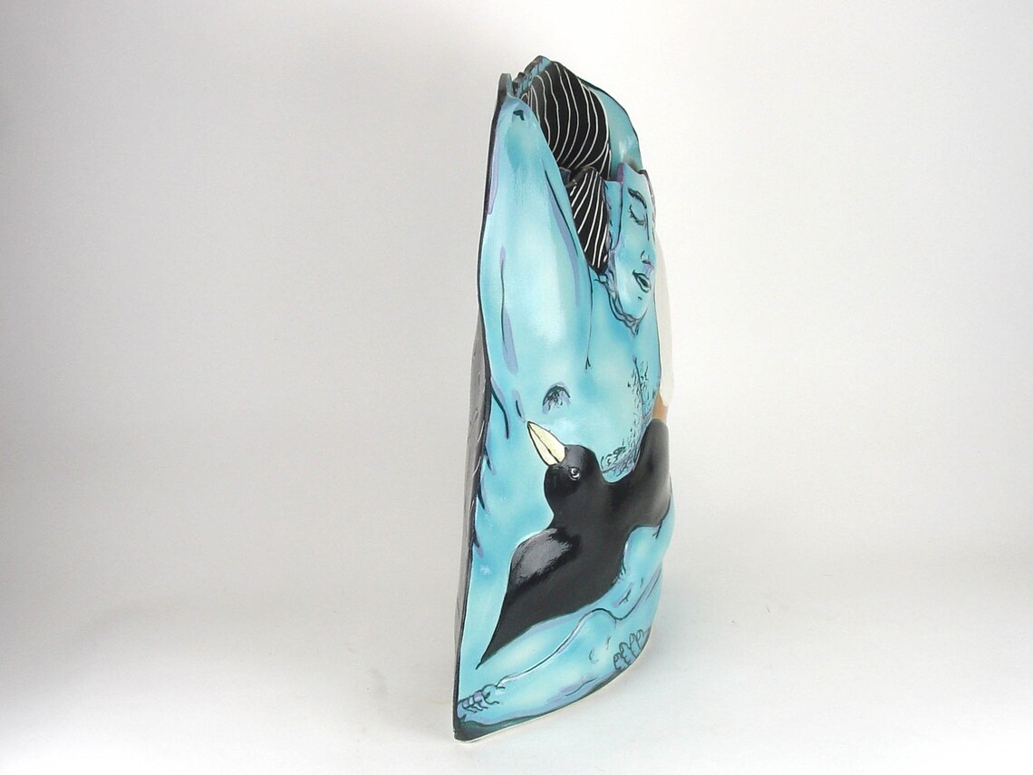 Porcelain Musk Ox Raven God Sacrifice Vase Decorative - Etsy