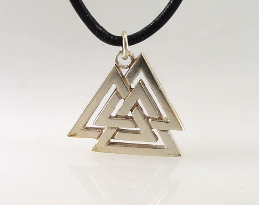 Valknut Norse Interlocked Triangles Sterling Silver Necklace Pagan ...