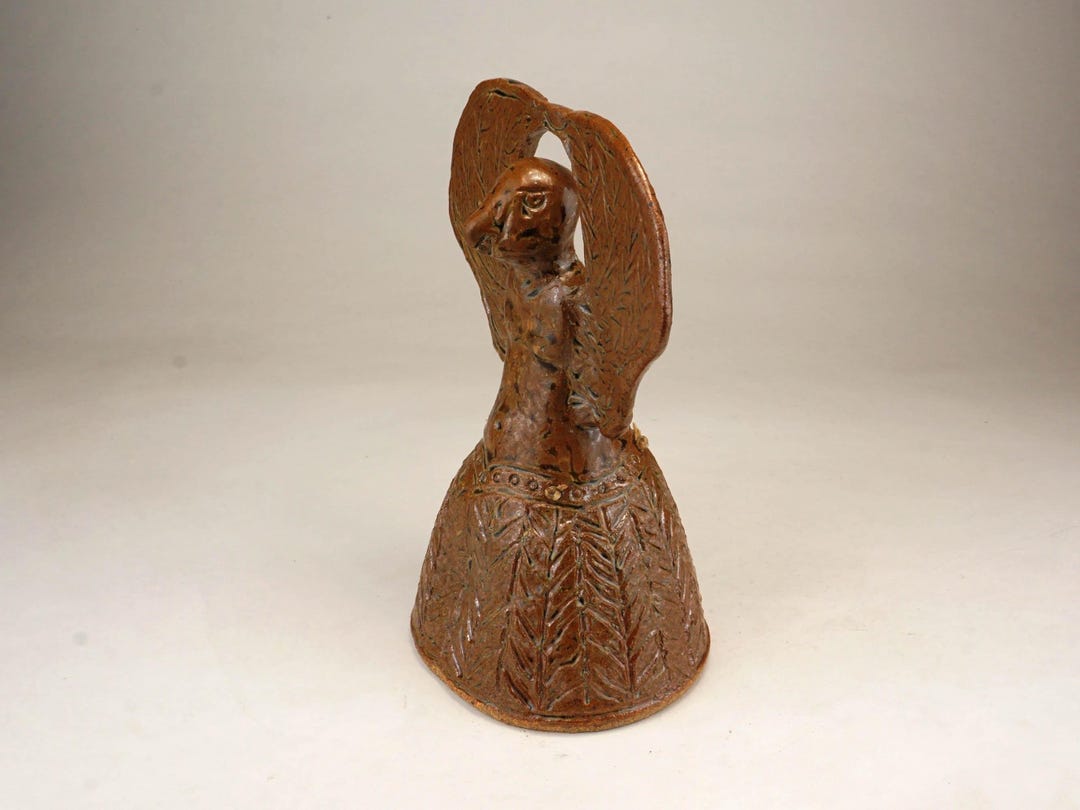 Eagle God Altar Table Bell, Assyrian God Nisroch Sculpted Wiccan Shrine ...