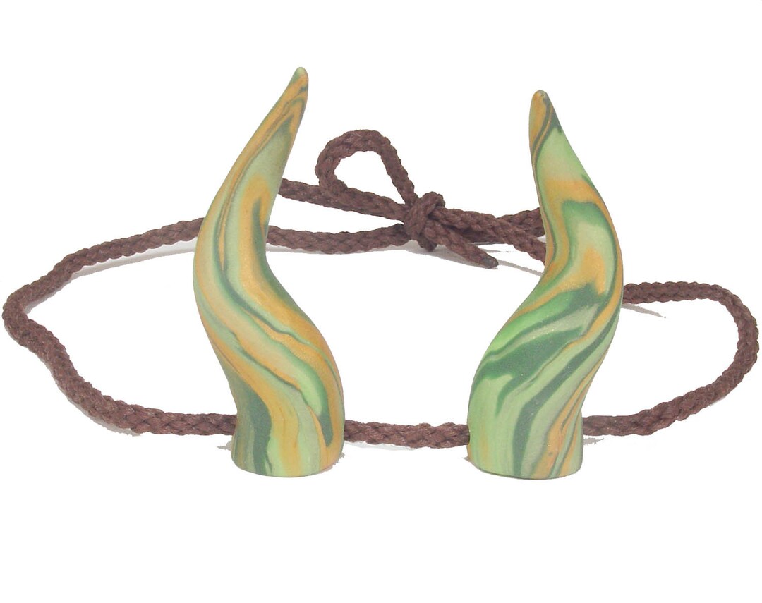 Green and Gold Pan Horns, Satyr Goat Devil Horns - Etsy