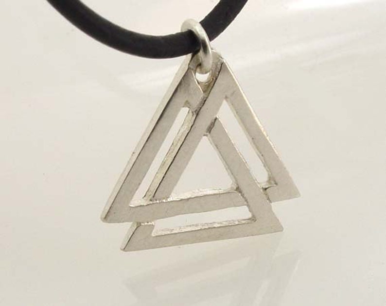 Valknut Norse Interlocked Triangles Sterling Silver Necklace | Etsy