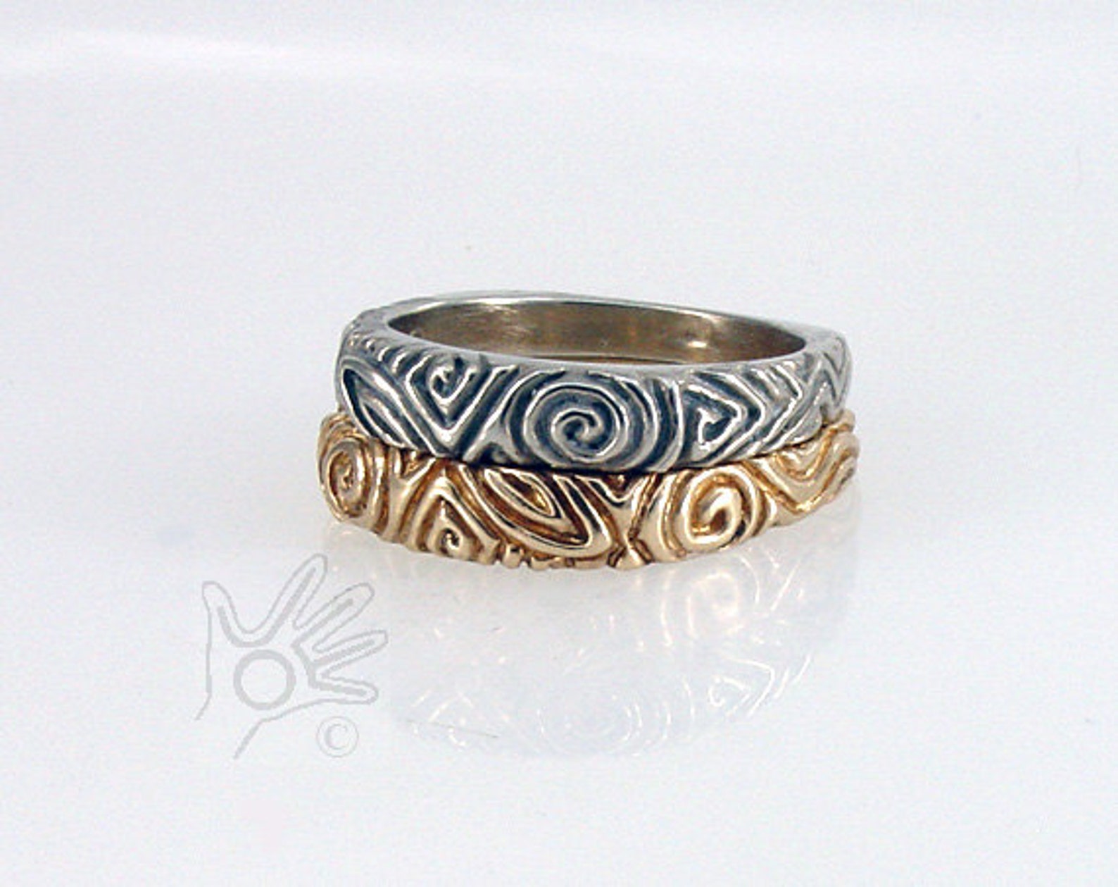 14K Gold Celtic Wedding Band Engagement Ring "dryad" Tapered Hand ...
