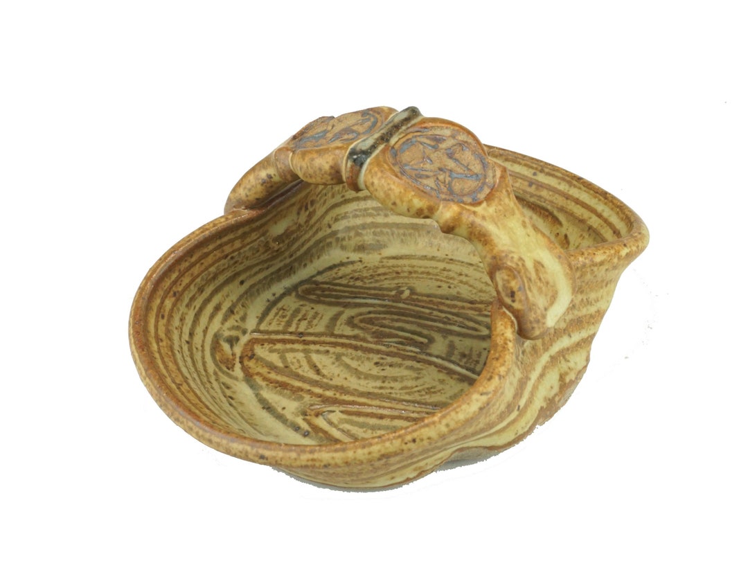 Pentacle Pottery Soap Dish Basket, Stoneware Clay Candy Dish, Spoon ...
