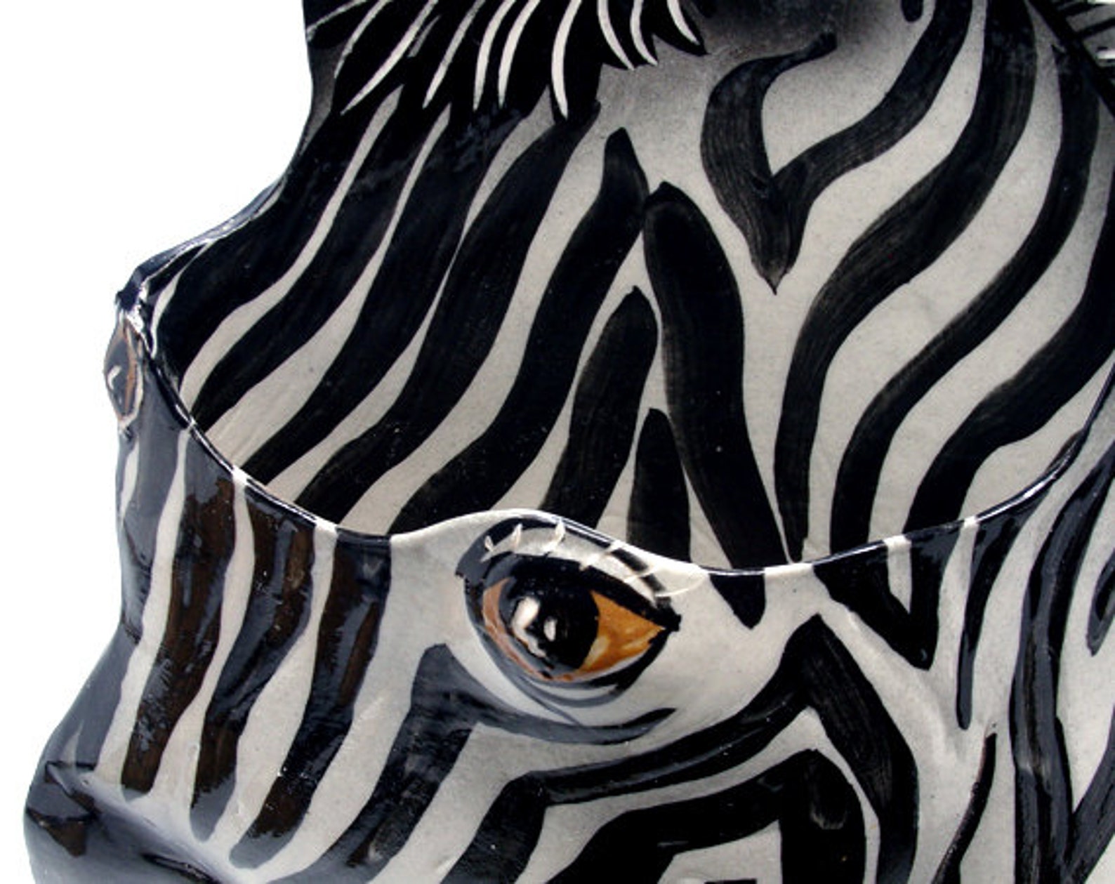 Porcelain Zebra Vase Decorative Sculpture Vessel | Etsy