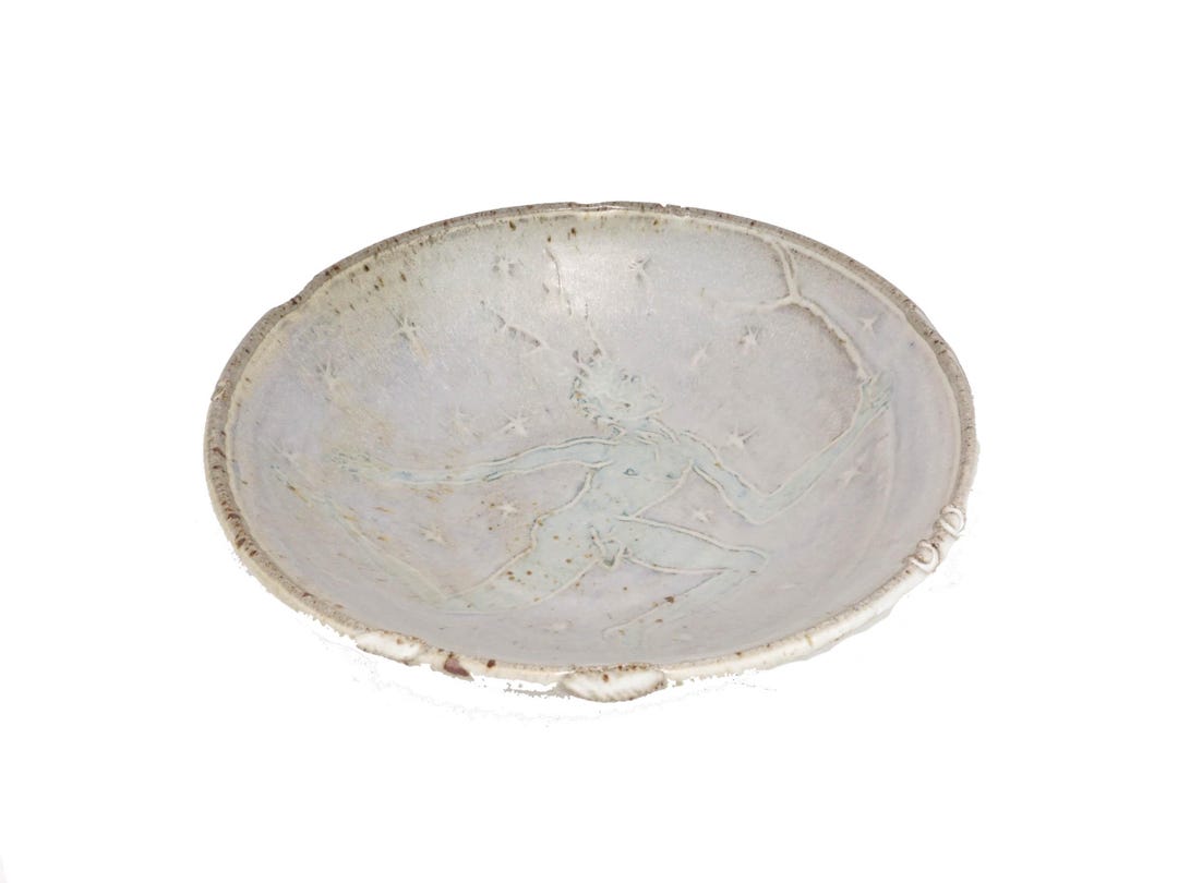 Cernunnos Serving Bowl Stoneware Horned God Stang Staff Ritual Offering ...