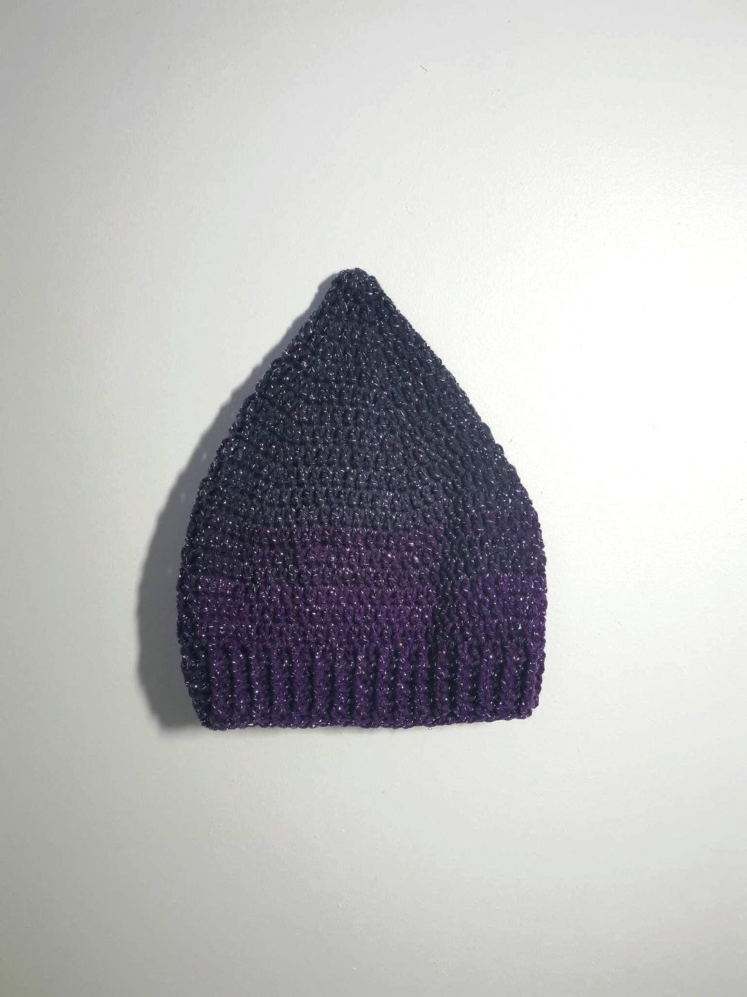 Dark Purple Ombre Slouchy Elf Fairy Hat With Sparkles - Adult Size - Etsy