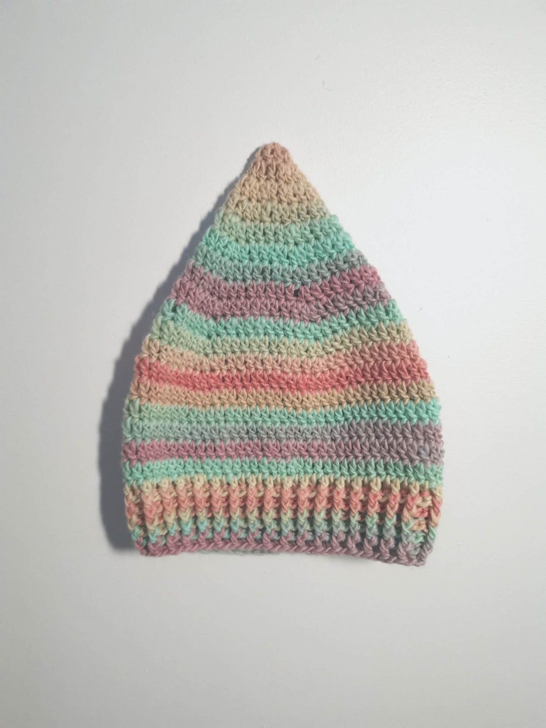 Pastel Rainbow Slouchy Elf Fairy Hat Adult Size - Etsy