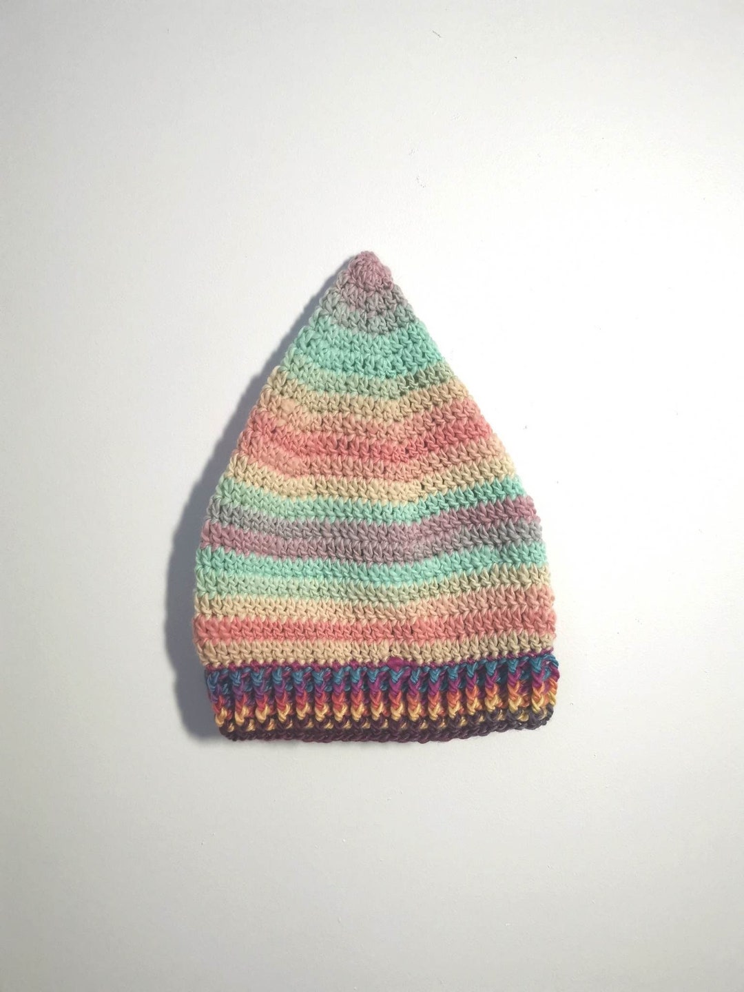 Pastel Rainbow Slouchy Elf Fairy Hat - Adult Size - Etsy