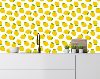 Fresh Lemons on Branch Peel and Stick Wallpaper / Lemon Fruits ...