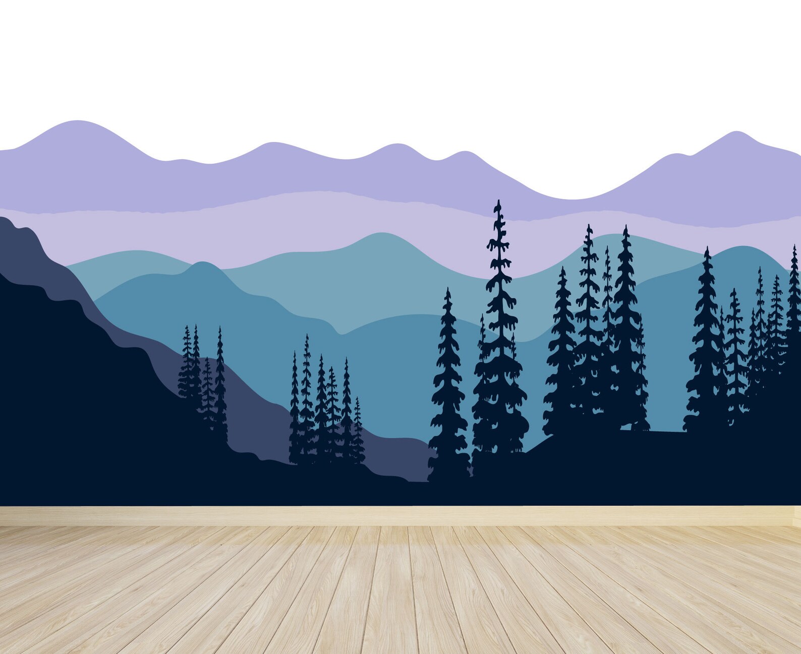 Mountain Mural Decal, Mountain Decal, Nursery Decals, Mountain ...
