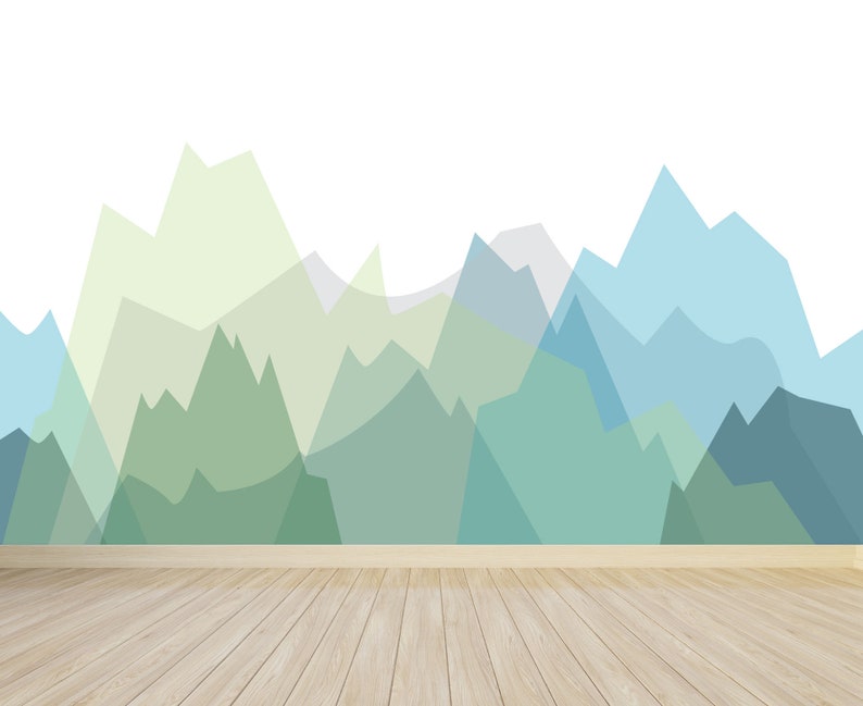 Mountain Decal Mountain Mural Decal Nursery Decal Mountain | Etsy