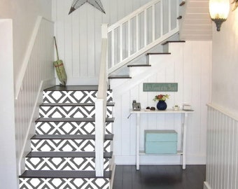 Pink Wildflowers Decal Dark Floral Sticker Floral Removable Stair Riser ...