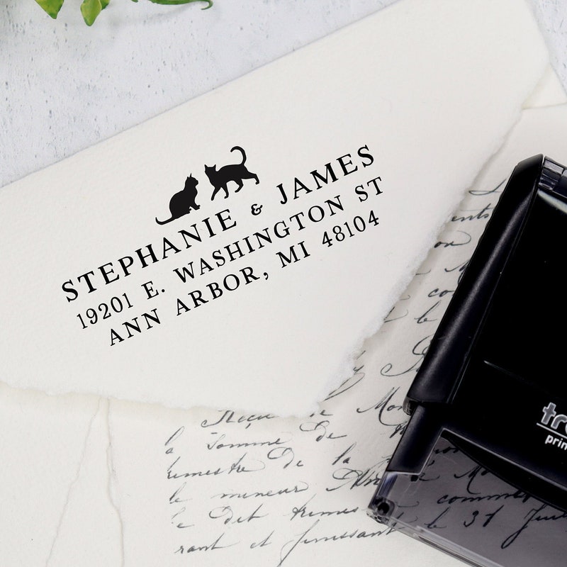 Cat Custom Address Stamper - Etsy