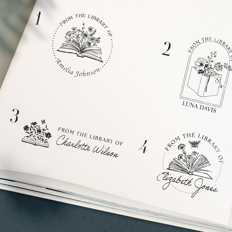 Library Stamp - Etsy