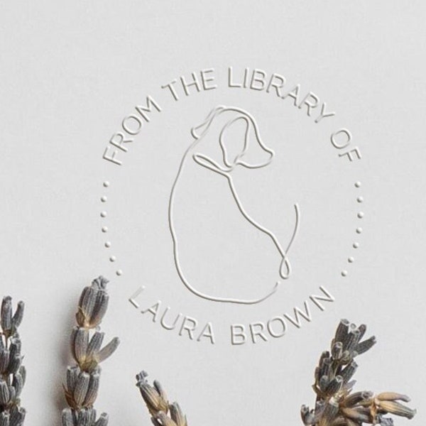 Book Embosser With Dog Personalized - Etsy