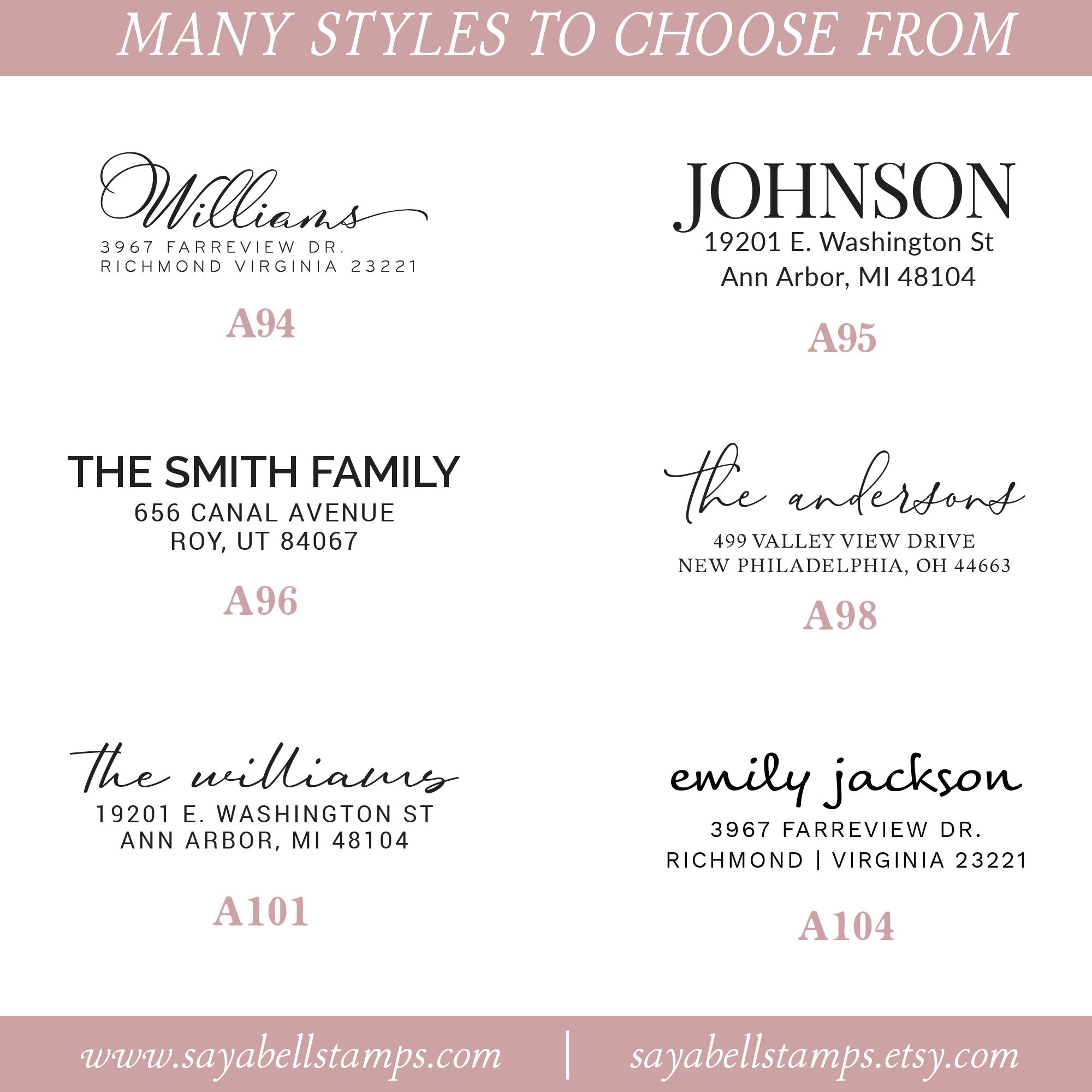 Personalized Address Stamp, Self-inking or Wood Mounted, Custom Address ...