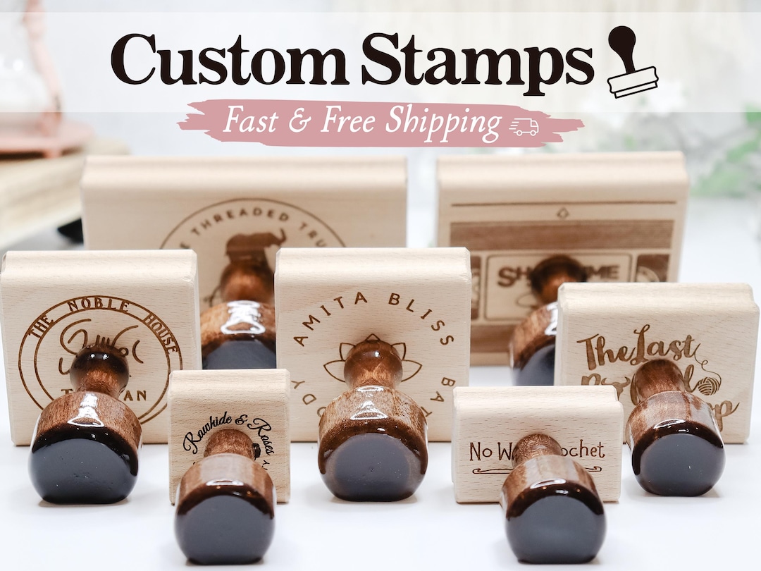 LARGE CUSTOM STAMPS, Small Custom Logo Stamp, Personalized Small ...