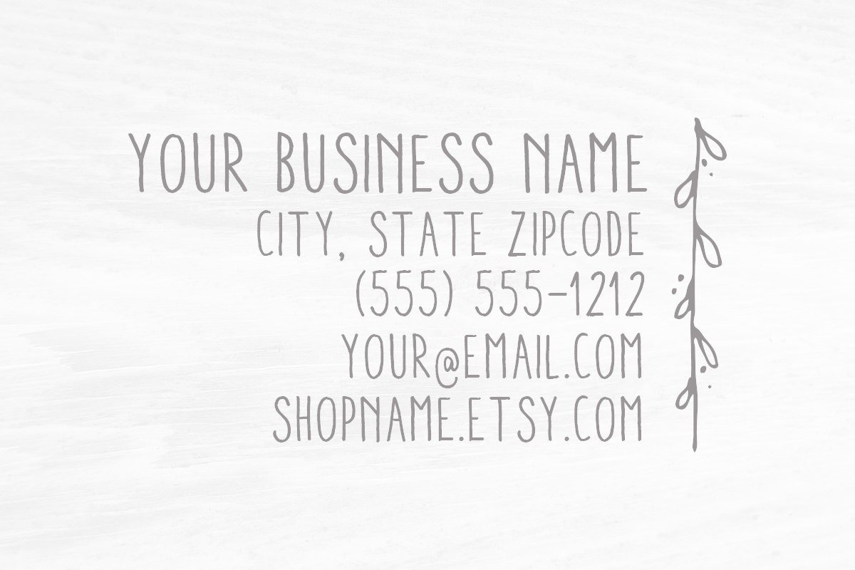 Business Card Stamp Custom Business Cards or Etsy Shop - Etsy