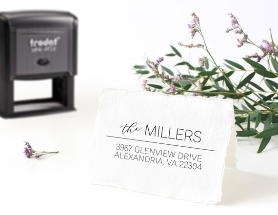Minimalist Cursive Address Stamp Custom Return Address Stamp. | Etsy