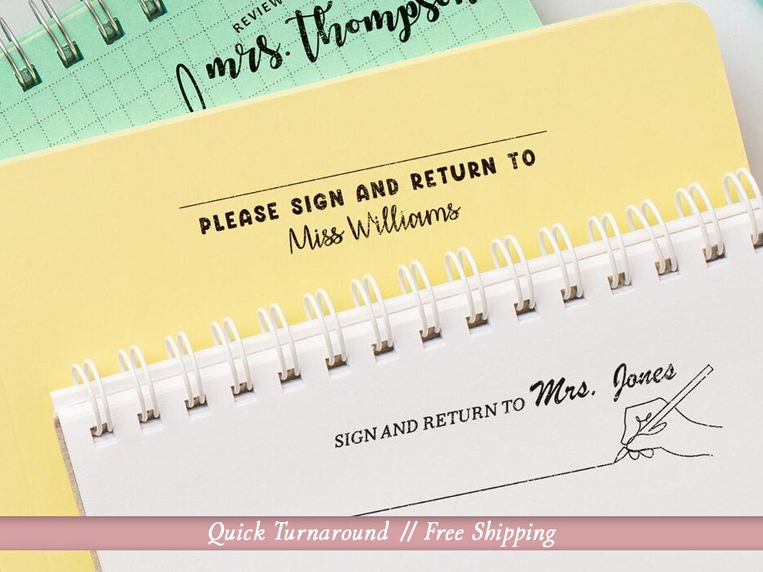 Custom Teacher Stamps, Personalized Teacher Stamp, Sign and Return to ...