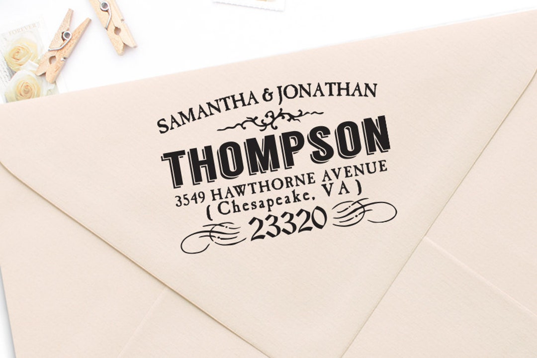 Return Address Stamp, Rubber Address Stamp, Housewarming Gift, Diyer ...