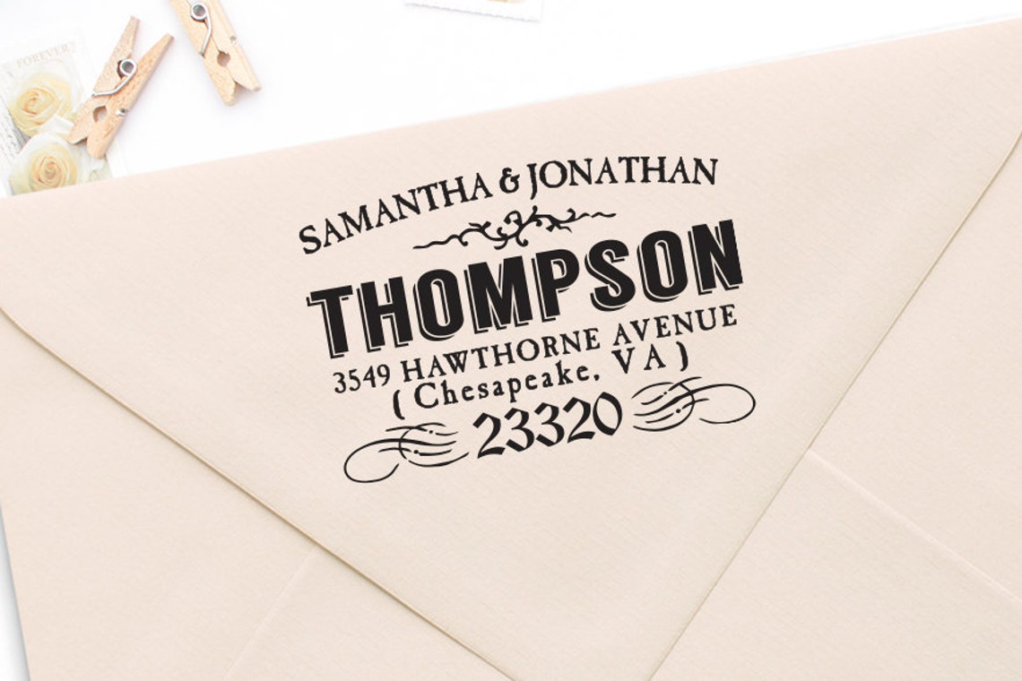Return Address Stamp, Rubber Address Stamp, Housewarming Gift, Diyer ...