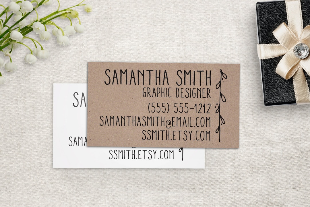 Business Card Stamp - Custom Business Cards or Etsy Shop Stamp, Custom ...