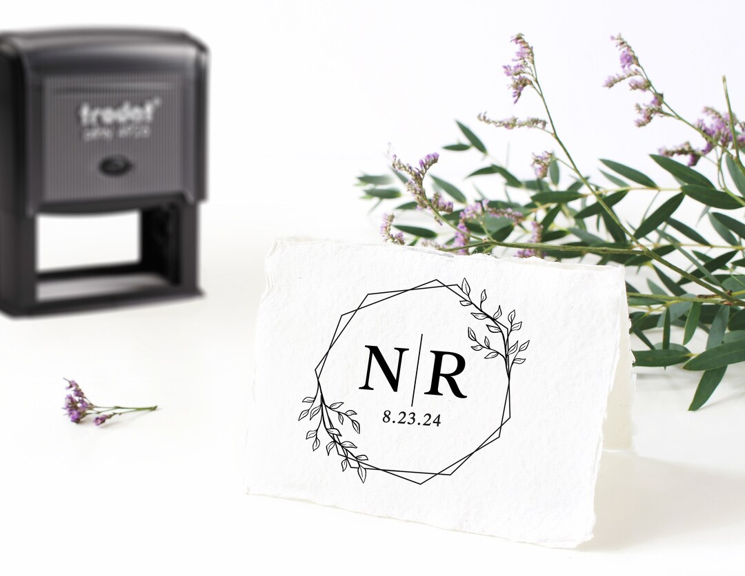 Wedding Monogram Stamp, Wedding Favors, Custom Rubber Stamp, DIY ...