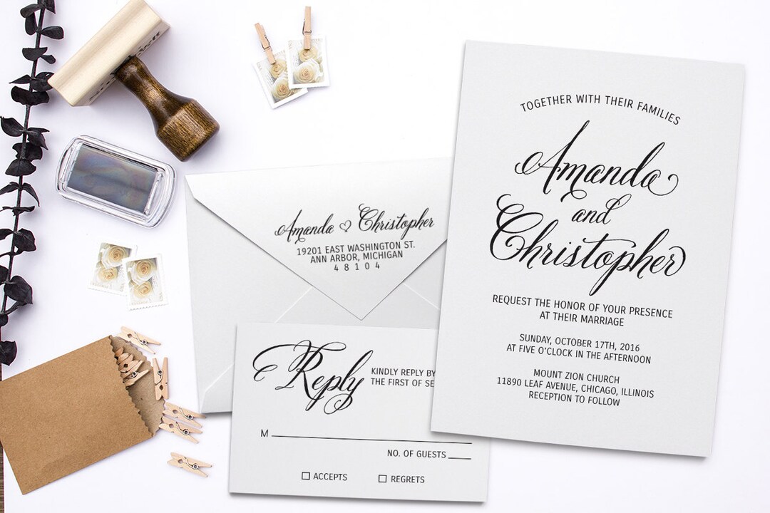 Wedding Invitation Stamp Suite. Custom Wedding Stamps, DIY Wedding ...