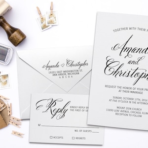 Wedding Invitation Stamp Suite. Custom Wedding Stamps, DIY Wedding ...