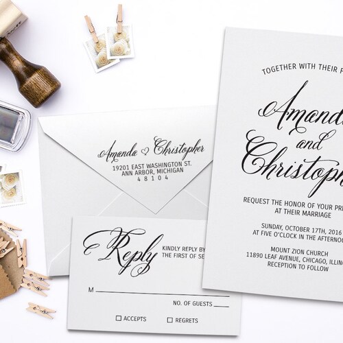Wedding Invitation Stamp Suite. Custom Wedding Stamps for DIY - Etsy