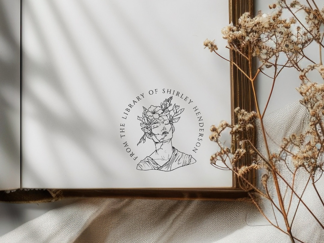 Dark Academia Library Stamp, Custom Rubber Stamp, Personalized Book ...