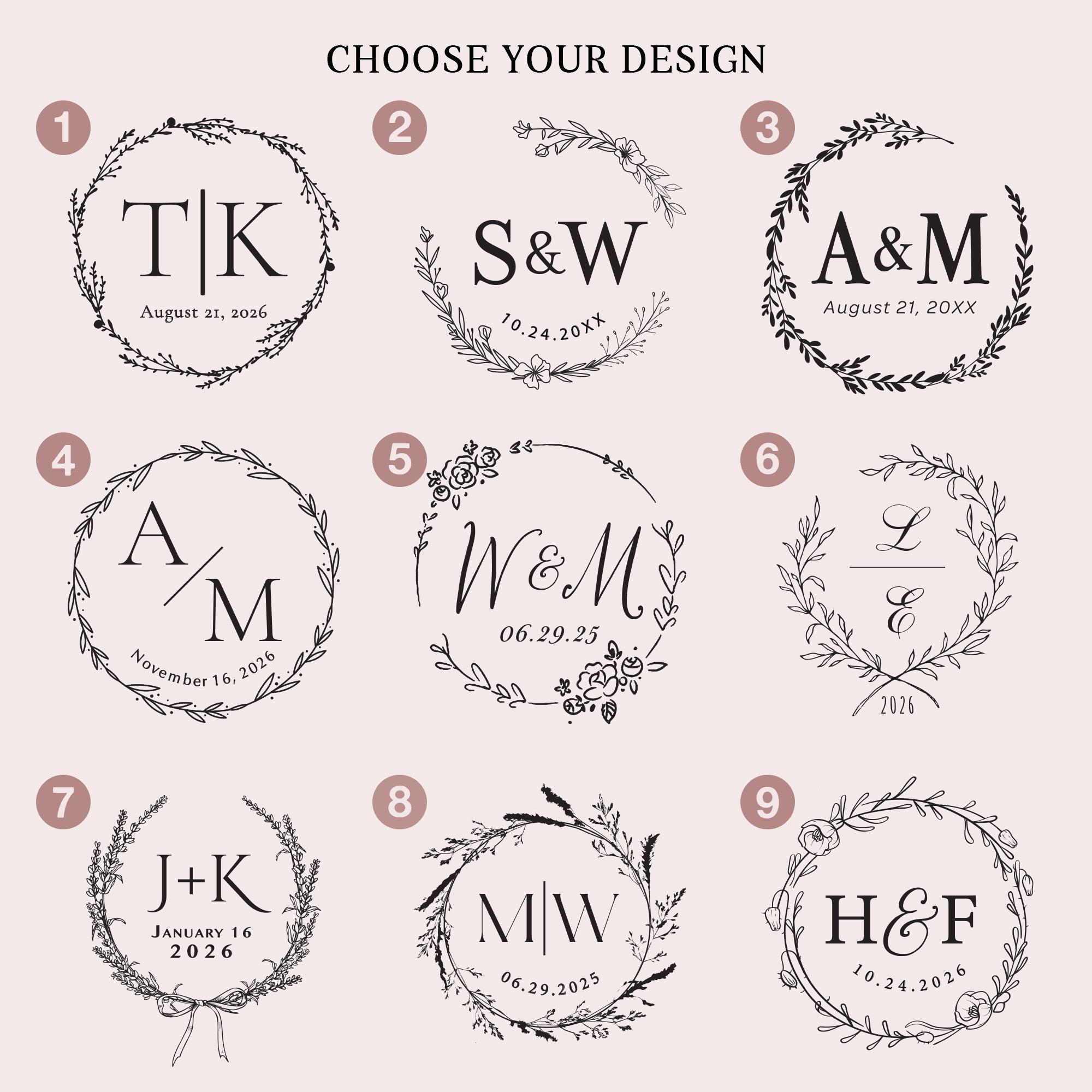 Personalized Wedding Monogram Stamp: Self-inking Initial Stamp - Etsy
