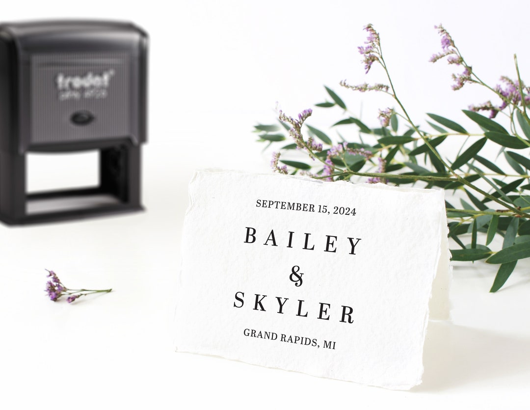 Simple and Elegant Wedding Stamp, Wedding Favors Stamp, Custom Stamp ...