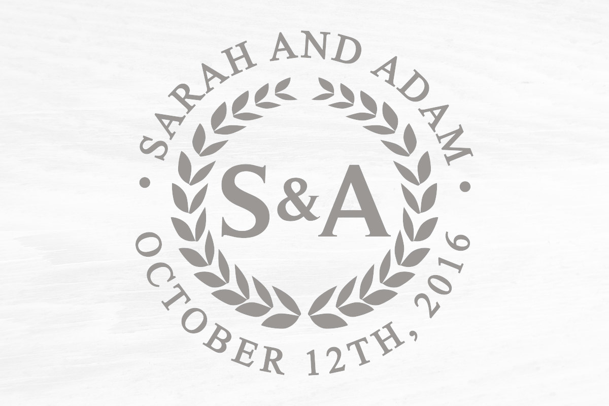 Custom Rubber Stamp, Monogram Stamp, Wheat Design, DIY Wedding Gifts ...