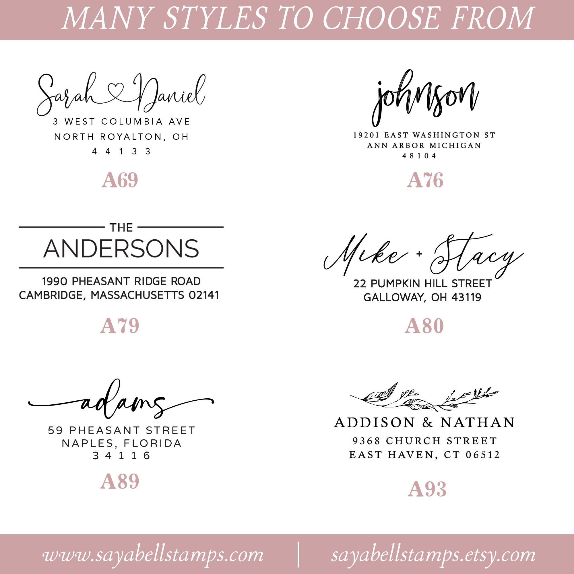 Personalized Address Stamp, Self-inking or Wood Mounted, Custom Address ...