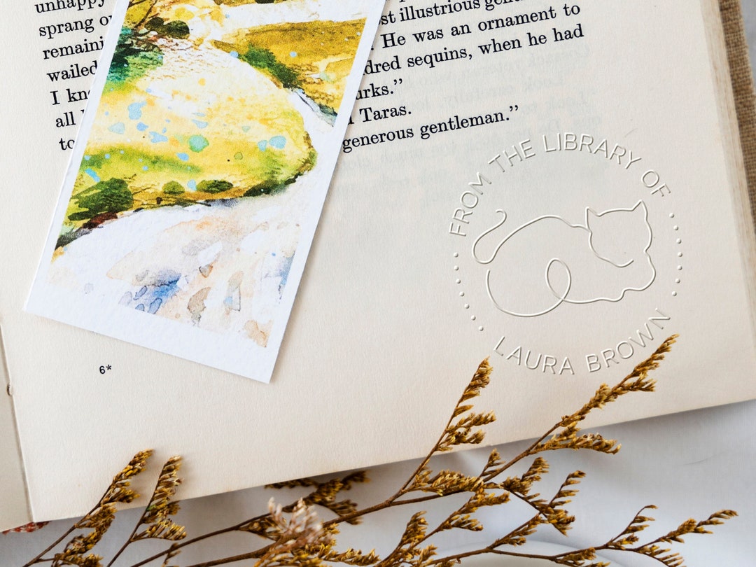 Cat Book Embosser for Personalized Library | Customizable Embossing ...