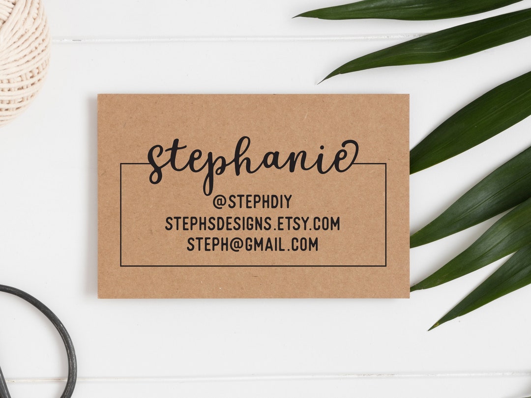 Simplistic Small Business Card Stamp - Custom Business Card or Etsy ...