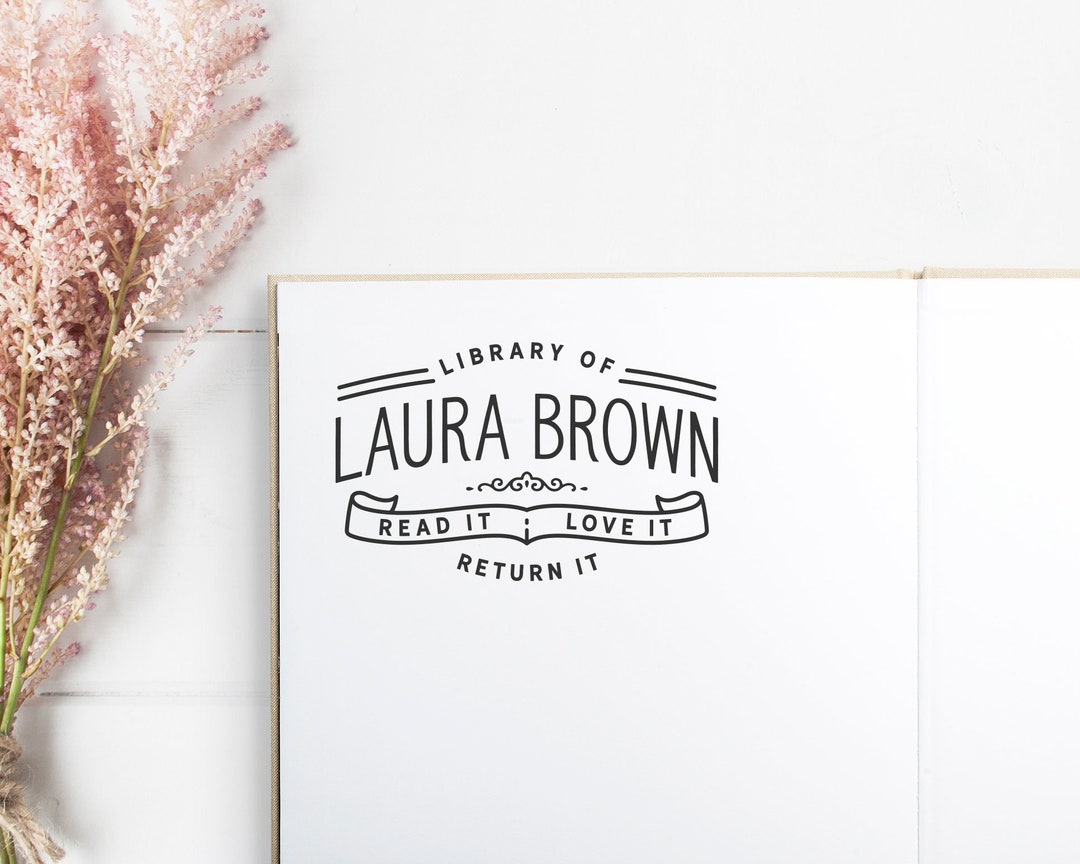 Personalized Book Stamp, Custom Rubber Stamp, Library Book Stamp ...