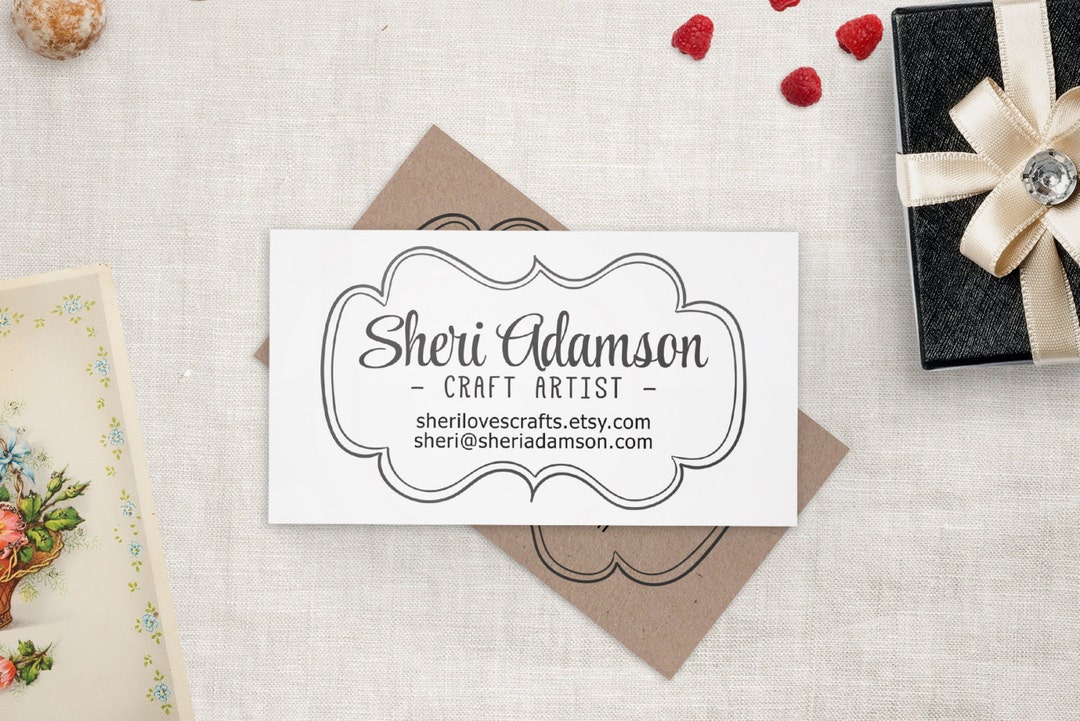Business Card Stamp - Custom Business Card or Etsy Shop Stamp, Custom ...