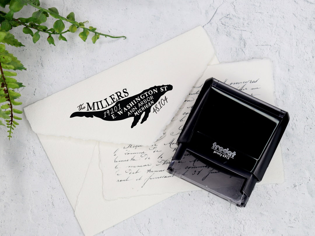 Whale Address Stamp | Self Inking Address Stamp | Personalized Return ...