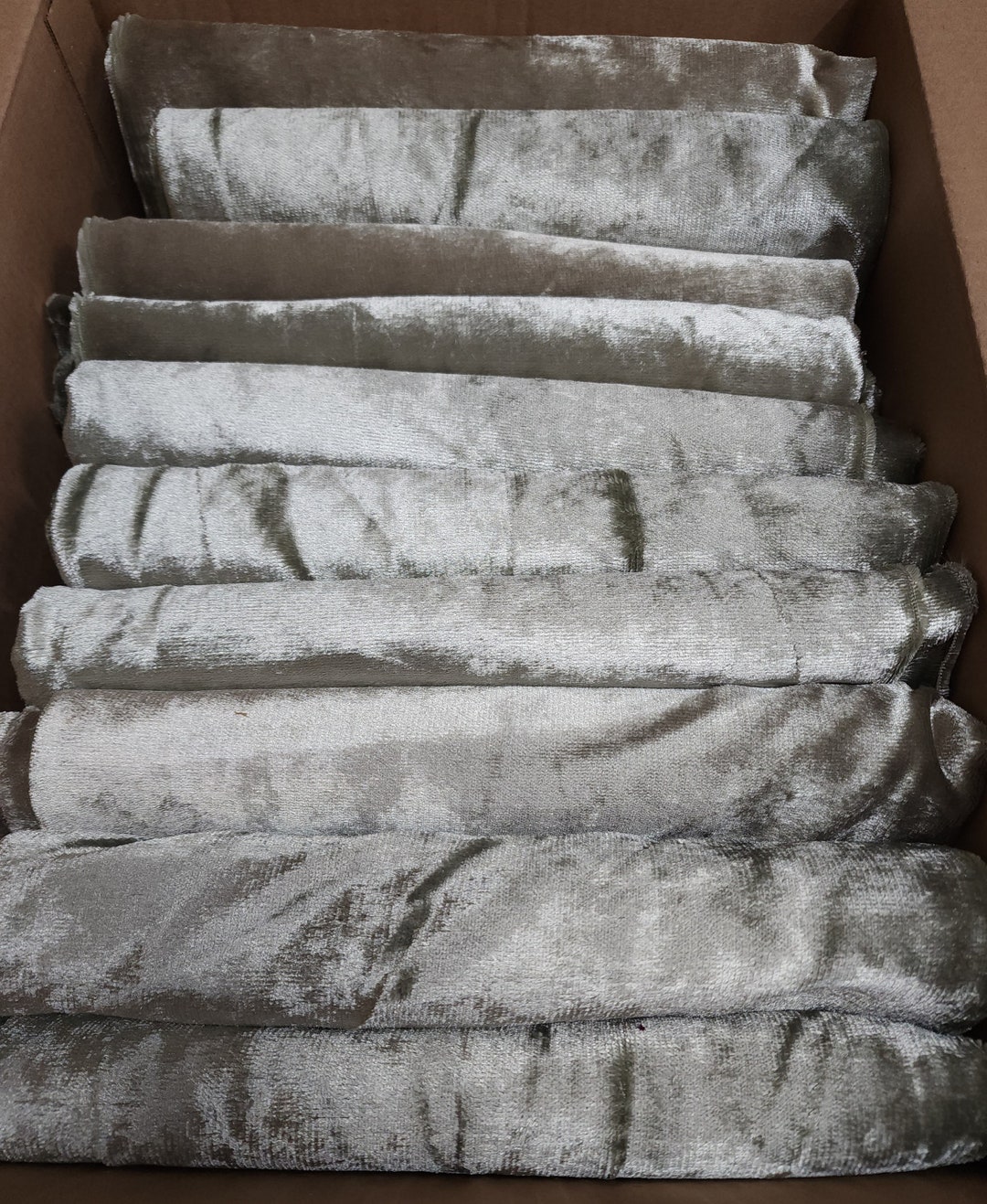 Lot of 10 Silver Tricot Velvet Fabric Yards off Cuts-roll End Scraps ...