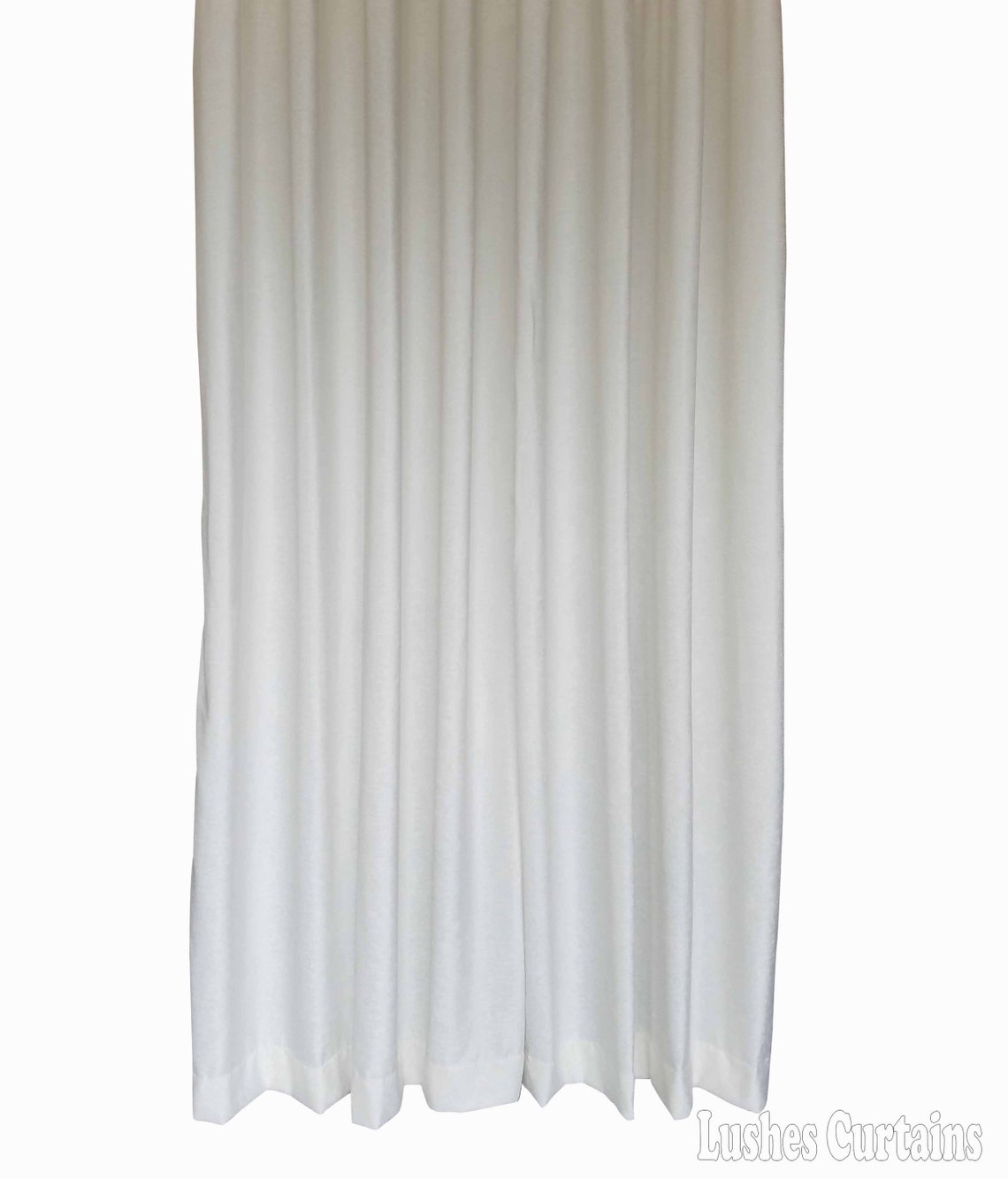 Solid White Velvet Curtain Panel 96 Inch H Long Custom Flame Treated FR ...
