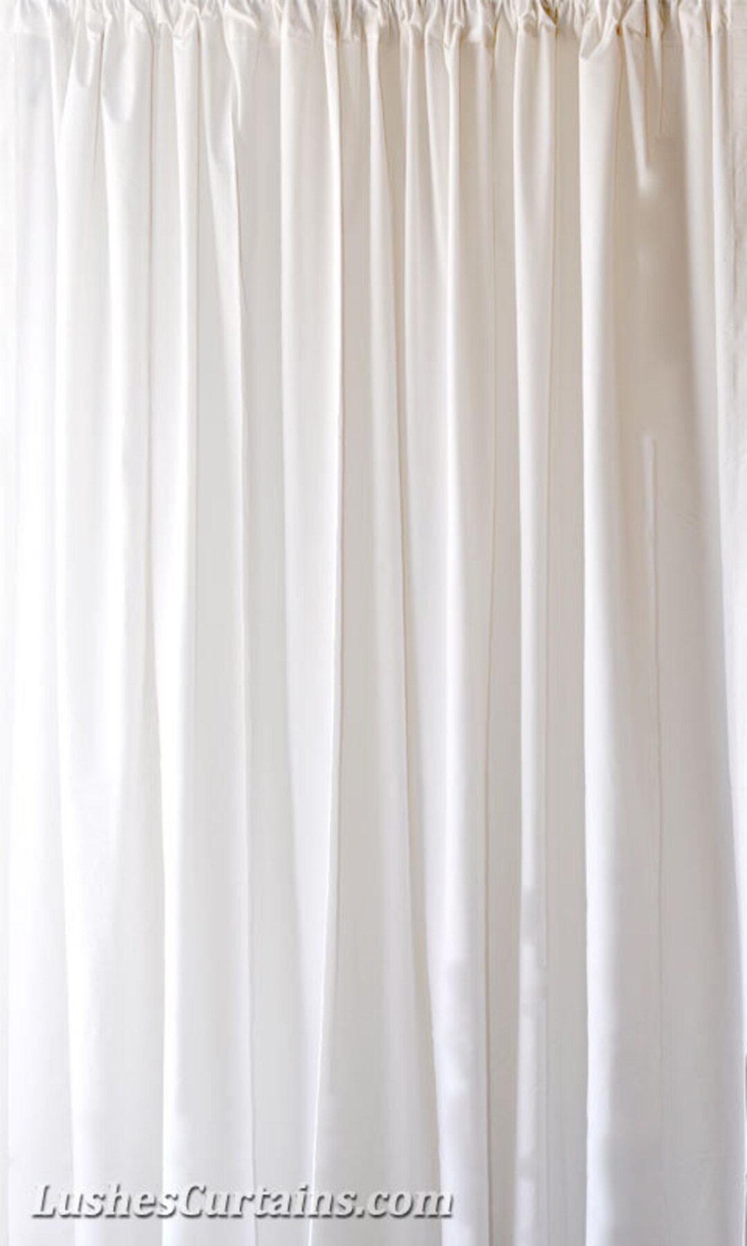 USED 4 Ft Wide X 7 Ft High White Flocked Velvet Fabric Curtain Panel ...